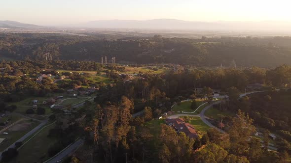 Vibrant town of Prunedale in Salinas Valley, California, USA. Aerial ...