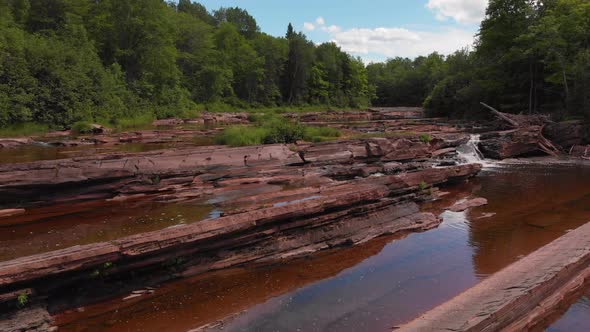 Bonanza Falls In Upper Peninsula. Big Iron River In The Summer, Stock ...