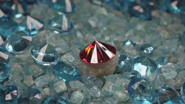 Red Diamond On The The Raw Stone, Stock Footage | VideoHive