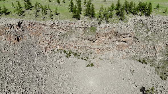 Broken Crumbled Rocks Spilling From the Narrow Canyon Slope Ridge ...