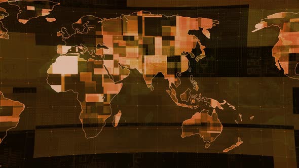Brown Color Technology Earth Map Background Animation, Motion Graphics