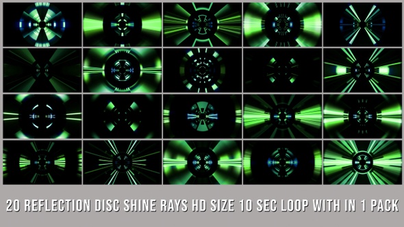 Reflection Disc Shine Rays Pack V01 Green, Motion Graphics | VideoHive
