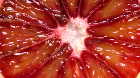 Extreme Close-Up of Blood Orange Slice, Stock Footage | VideoHive