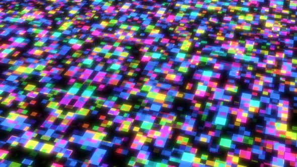Rainbow Spectrum Square Dots Moving Flashing Digital Pattern Glowing ...