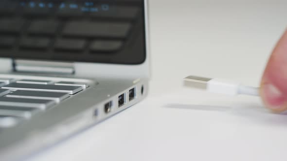 Unplugging USB cable from a laptop, Stock Footage | VideoHive