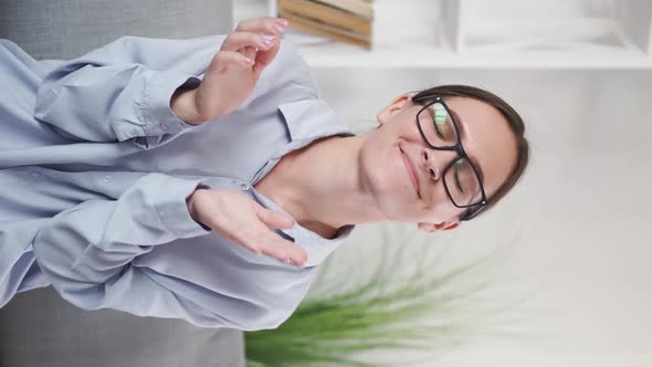 Video Chat Boring Conversation Woman Fake Applause, Stock Footage ...