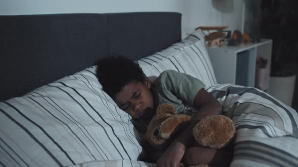 Boy Waking up at Night, Stock Footage | VideoHive