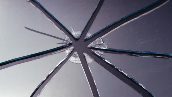 Scratched Glass Broken Into Pieces. Close Up, Stock Footage | VideoHive