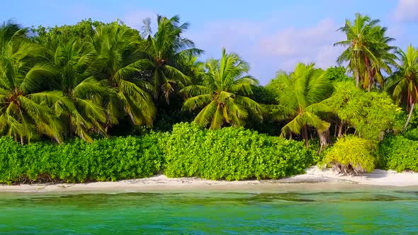 Sunny travel of exotic coast beach adventure by aqua blue ocean, Stock ...