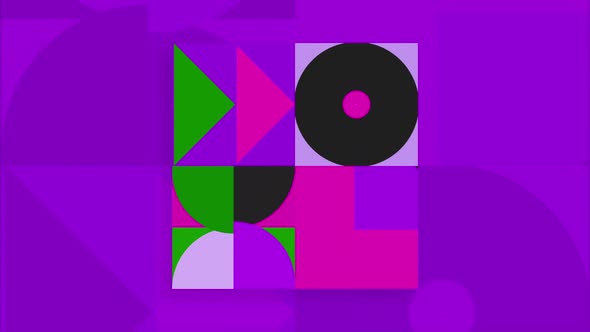 Abstract Rhythmically Moving Geometric Flat Figures, Motion Graphics