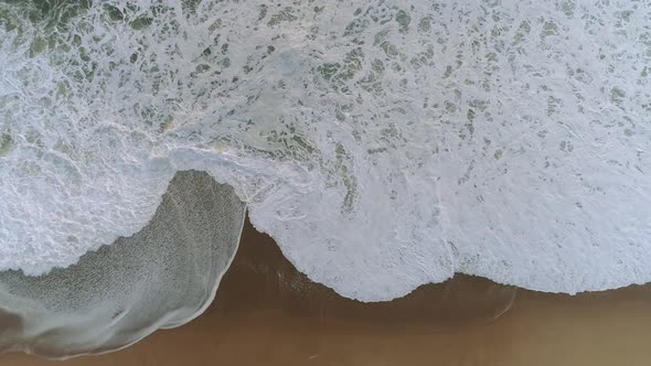 Whitecap Waves of Sea Water Washing the Sandy Beach Coast, Wet Sand and ...