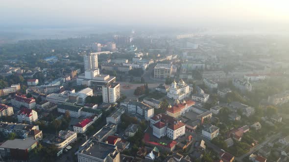 Aerial Shot The City Luck. Summer Morning. Ukraine, Stock Footage ...