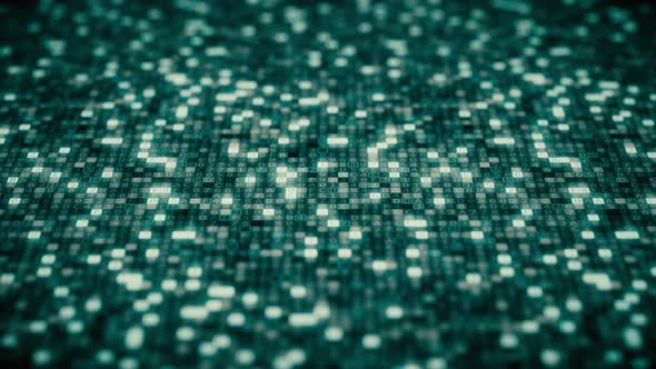 Symbols Flash on a Cyan Computer Screen, Motion Graphics | VideoHive