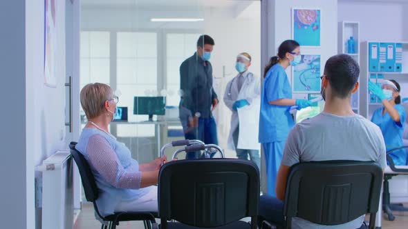 Private Hospital Reception Area During Global Pandemic, Stock Footage