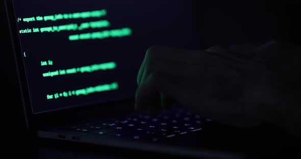 Hacker hands typing on a keyboard, close up view, Stock Footage | VideoHive