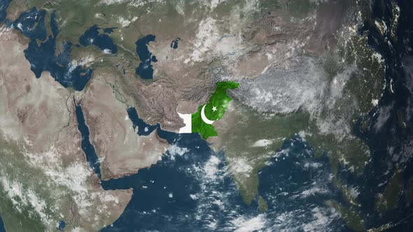 4K Globe Map of Pakistan with a flag (Highlighted), Motion Graphics