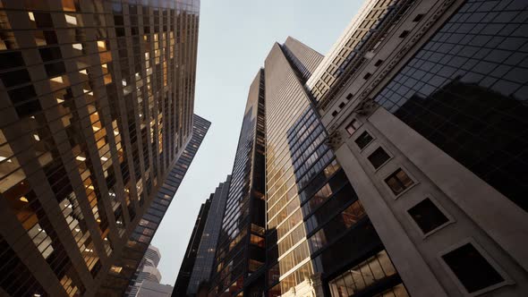 Modern City Architecture of Skyscrapper Against Sky, Motion Graphics