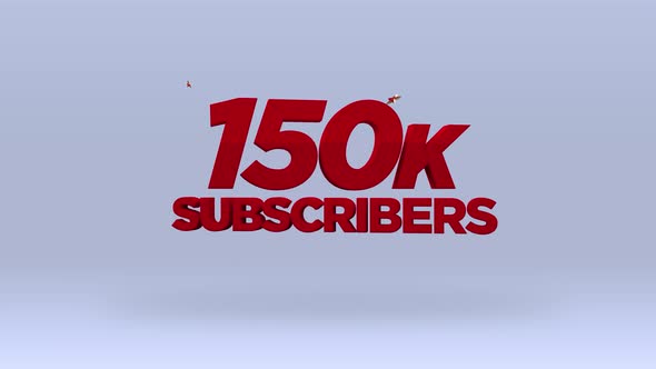 Set 2-9 Youtube 150K Subscribers Count Animation 4K RES, Motion Graphics