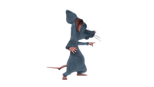 Cartoon 3D Rat Fun Dance Looped on White, Motion Graphics | VideoHive