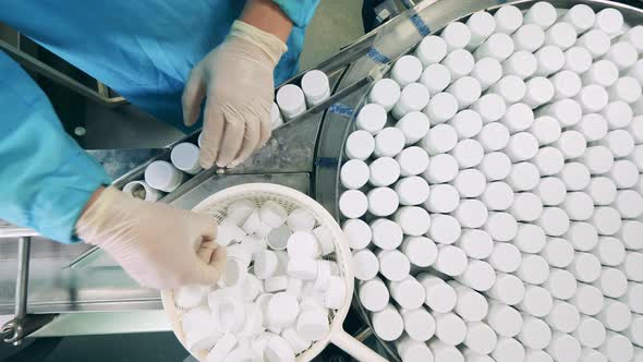 Top View of Pill Tubs Getting Closed Manually, Stock Footage | VideoHive