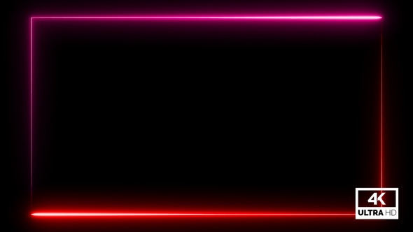 Neon Red & Pink Frame Overlay Background 4K Looped V5, Motion Graphics