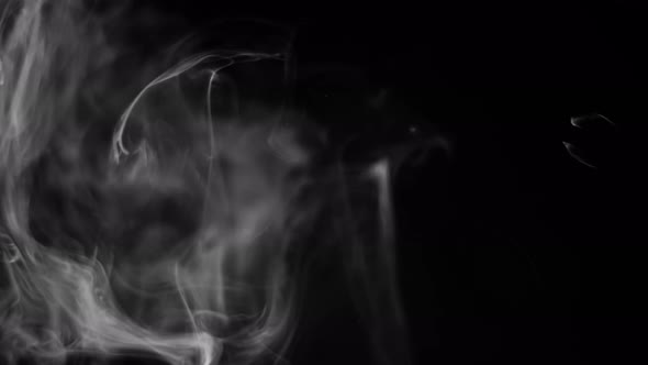 Detailed White Ink Clouds and Threads with Depth of Field Moving Slowly ...