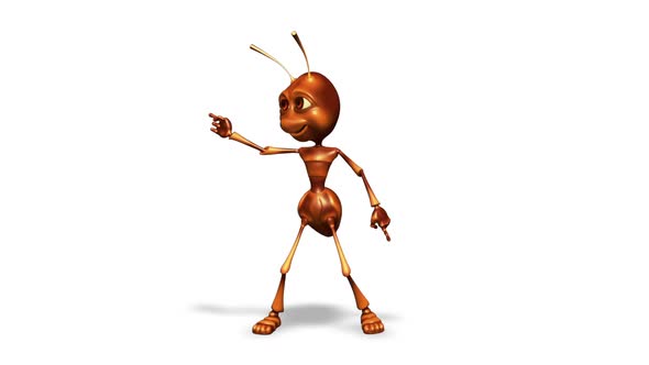 Cartoon 3D Ant Dance Looped on White Background, Motion Graphics ...