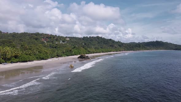 aerial footage of playa playitas on the western shores of costa rica ...