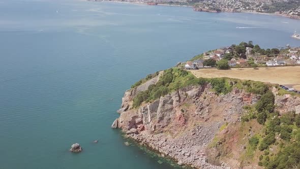 Beautiful aerial shot revealing a broken cliffside., Stock Footage