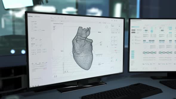 Modern Hi Tech Device Scans Heart Internal Organ For Robotic Printing ...