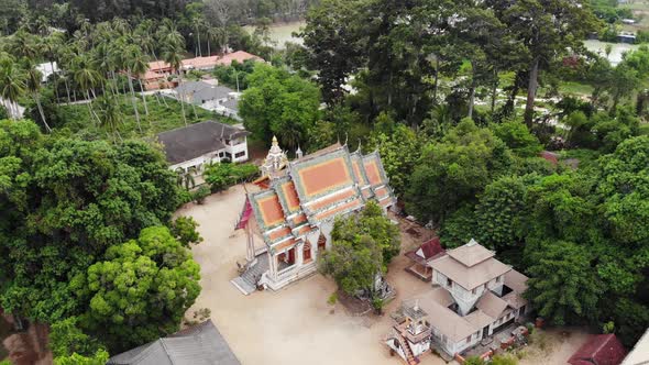 Classic Buddhist Temple Between Forest. From Above Drone View Classic ...