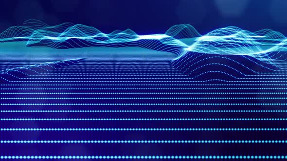 Blue High Tech Bg with Glow Particles Form Complex Structure, Motion ...