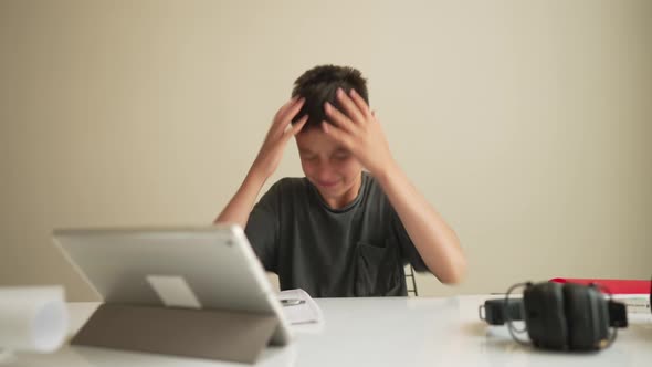 Boy Having Problem with Homework, Stock Footage | VideoHive