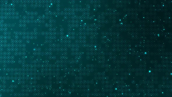 New Cyan Color Background Circle Particle Animation, Motion Graphics