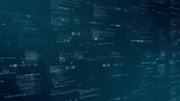 Blue digital cyberspace with program code on futuristic map background ...