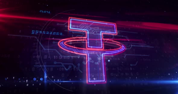 Tether symbol abstract concept animation, Motion Graphics | VideoHive