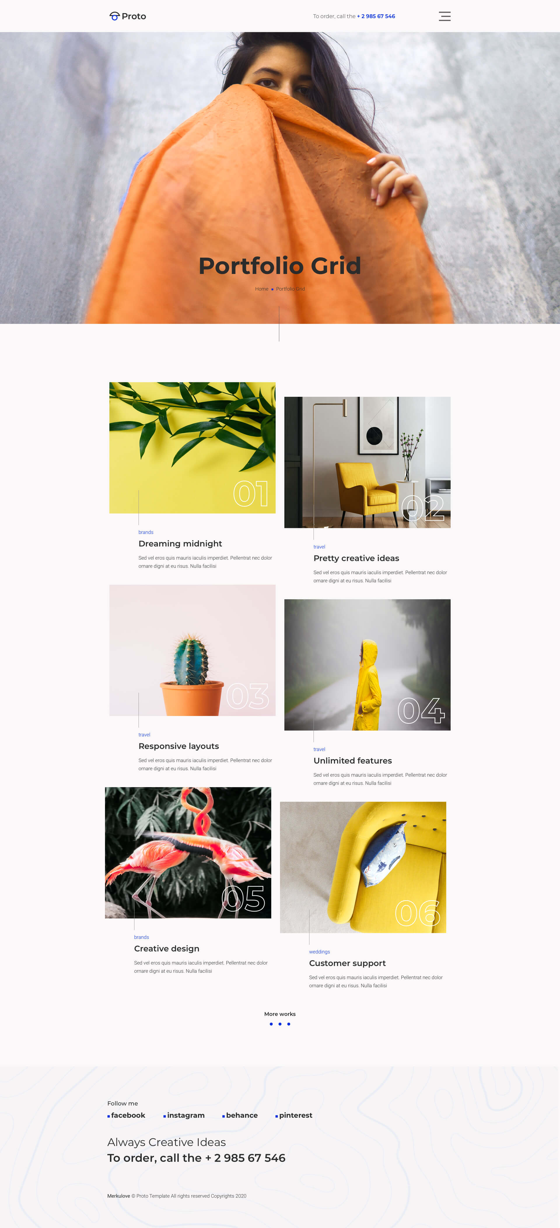 Proto – Photographer Portfolio for Photoshop by merkulove | ThemeForest