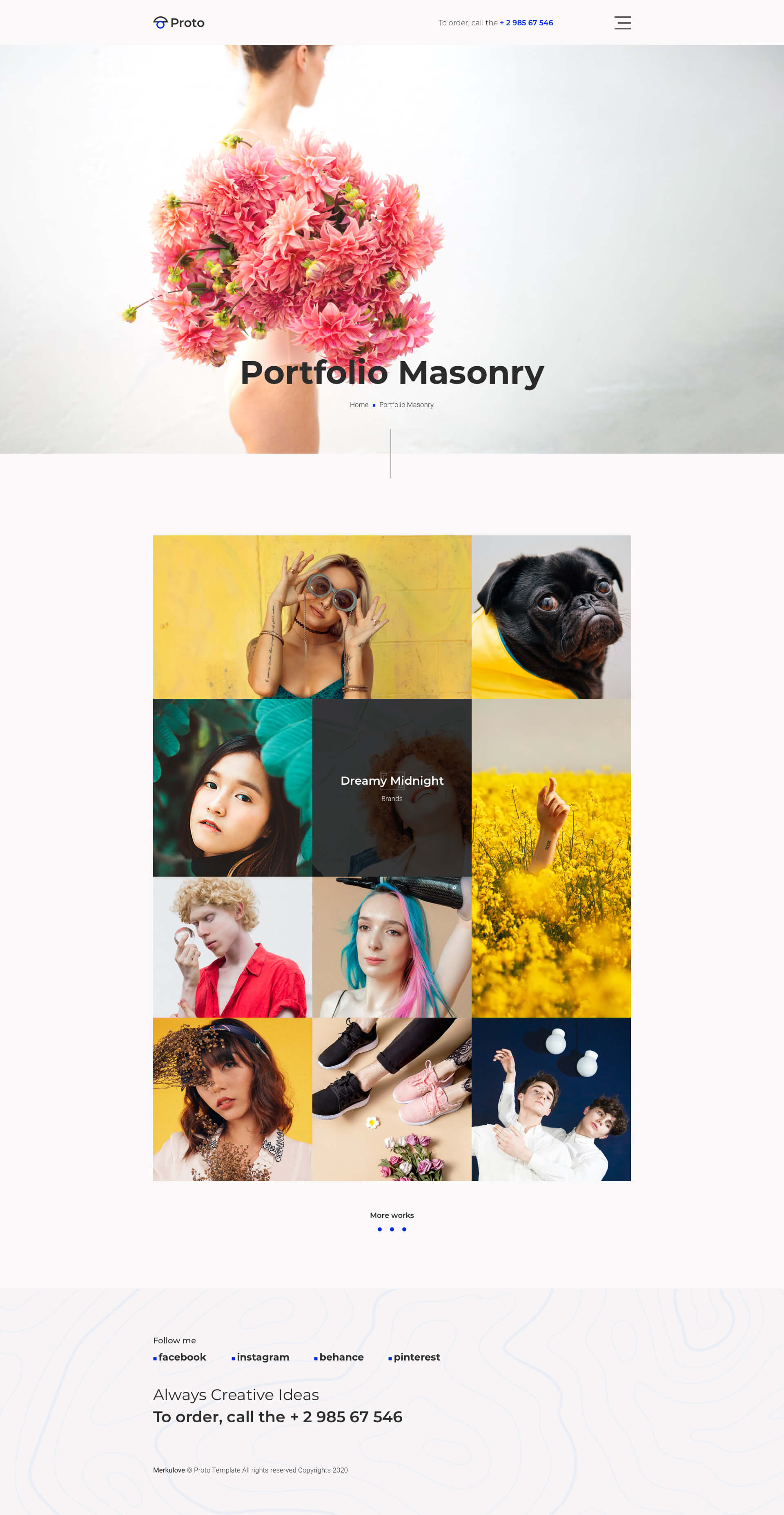 Proto – Photographer Portfolio for Photoshop by merkulove | ThemeForest