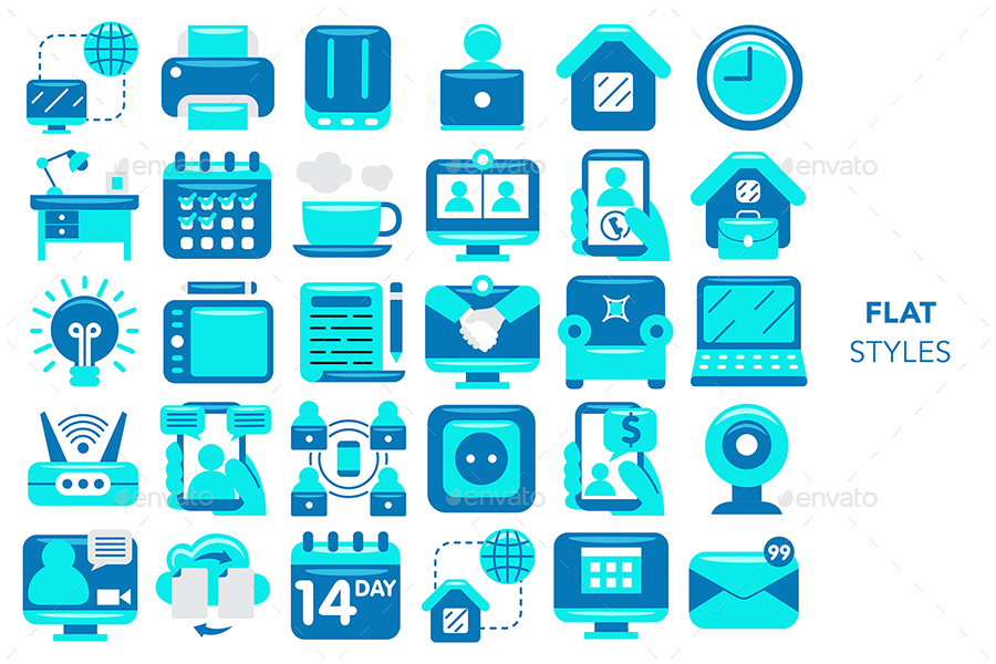 Work From Home Vector Icon, Icons | GraphicRiver