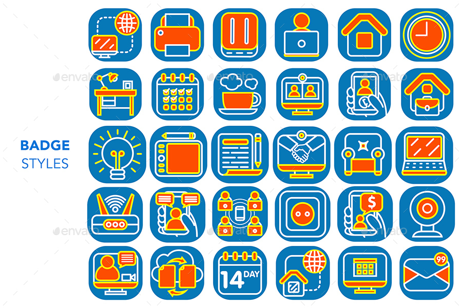 Work From Home Vector Icon, Icons | GraphicRiver