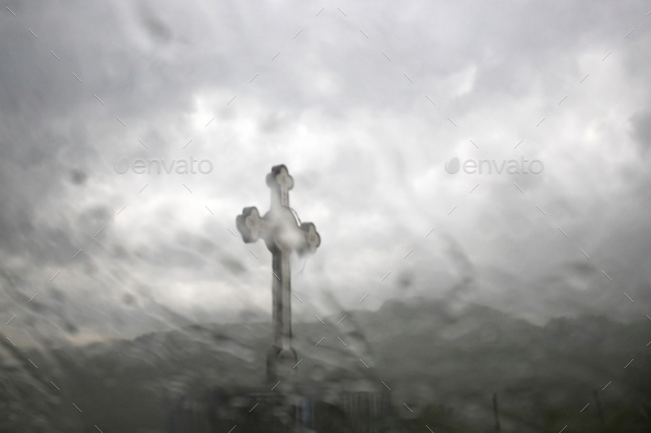 Cross and rain Stock Photo by erika8213 | PhotoDune