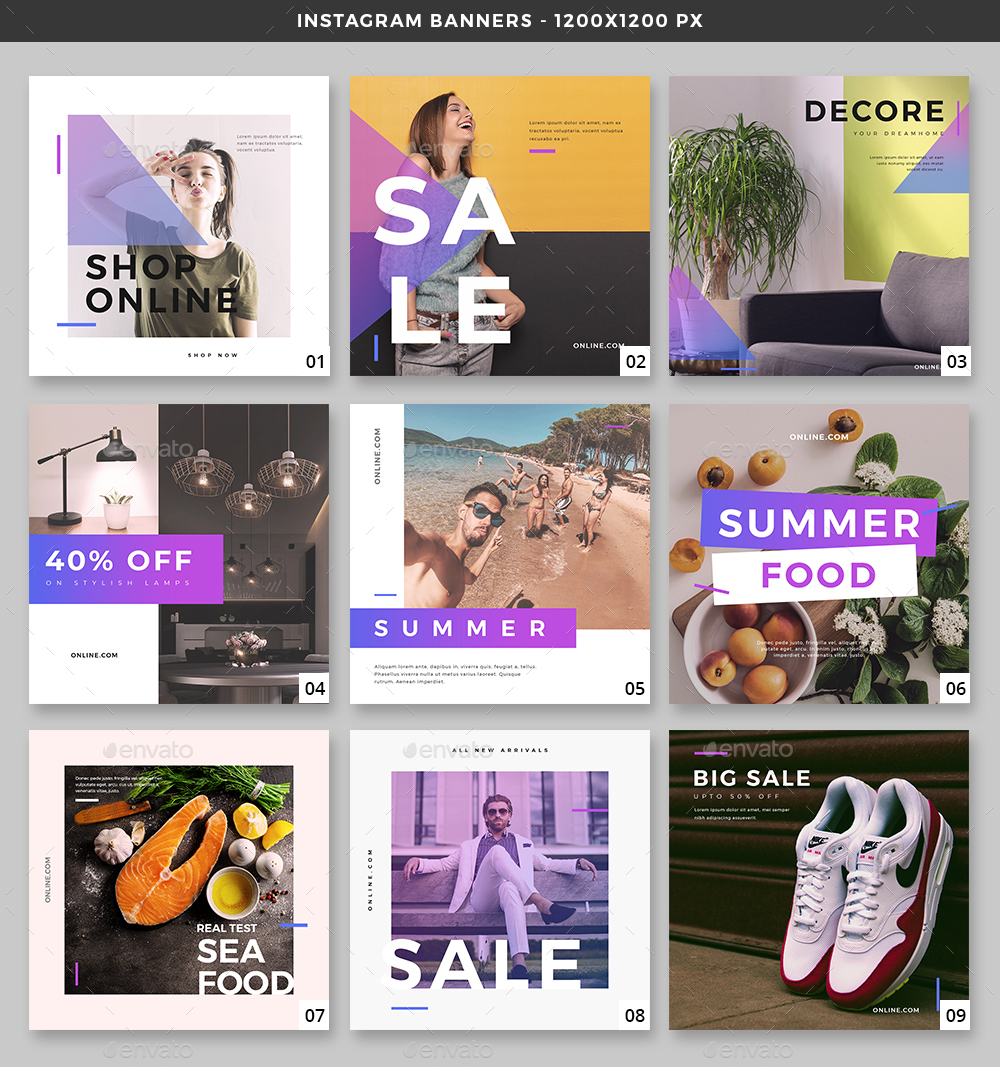 50 Instagram Banners, Web Elements | GraphicRiver