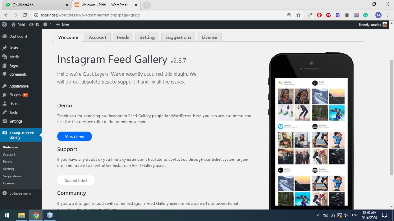 WordPress Instagram Feed Gallery by QuadLayers | CodeCanyon