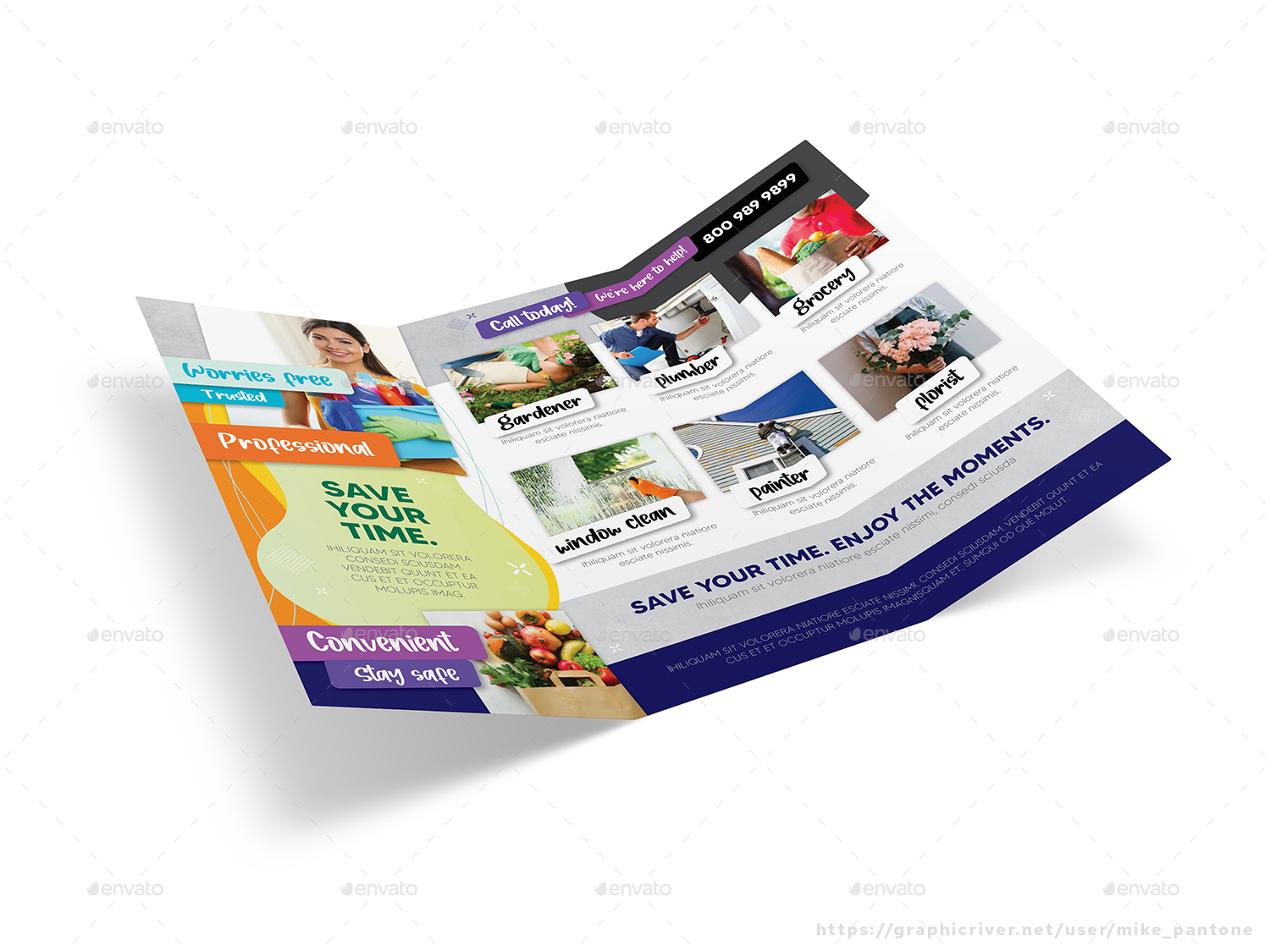Errand Service Trifold Brochure, Print Templates | GraphicRiver