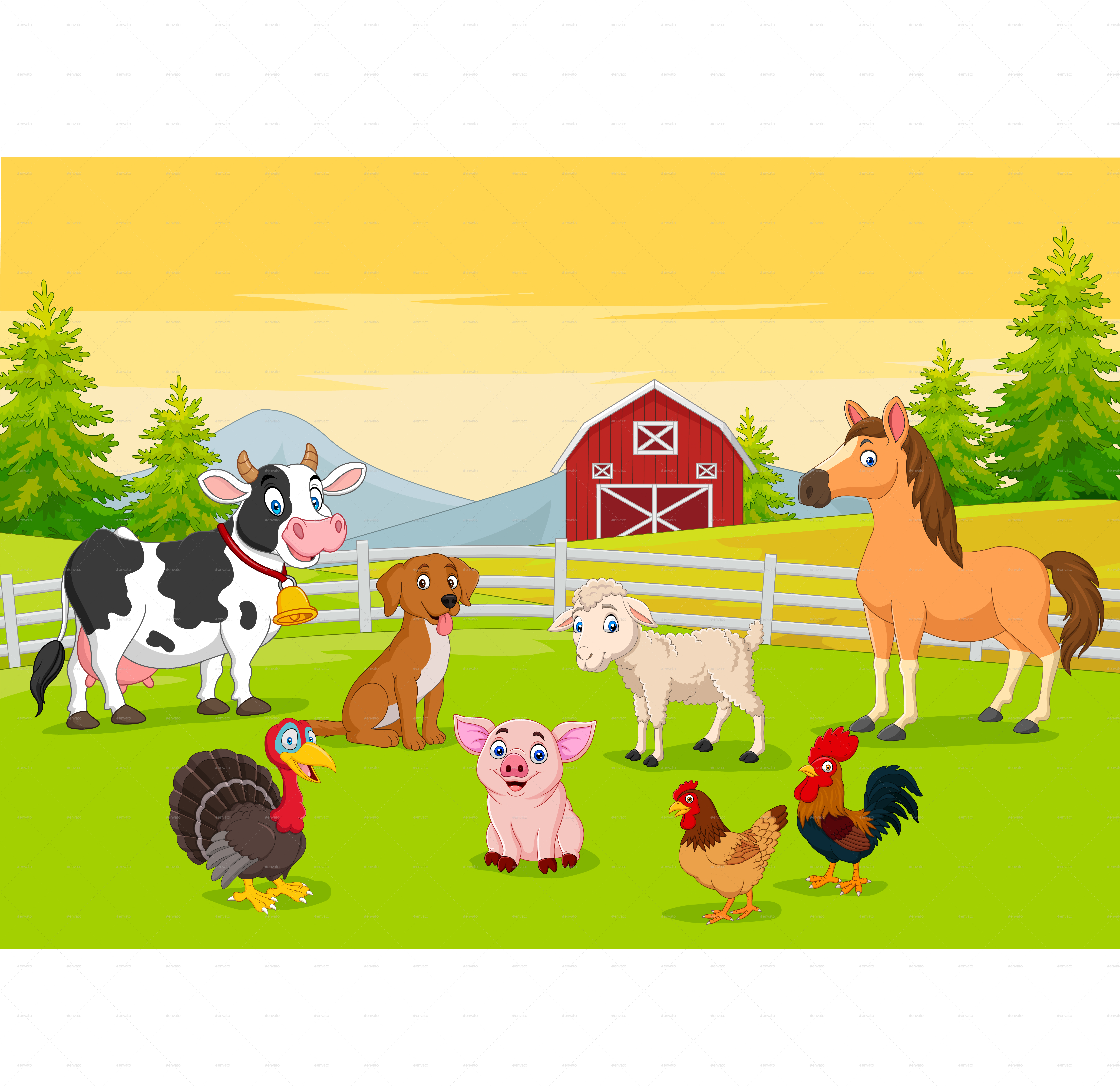 Farm Animals Bundles, Vectors | GraphicRiver