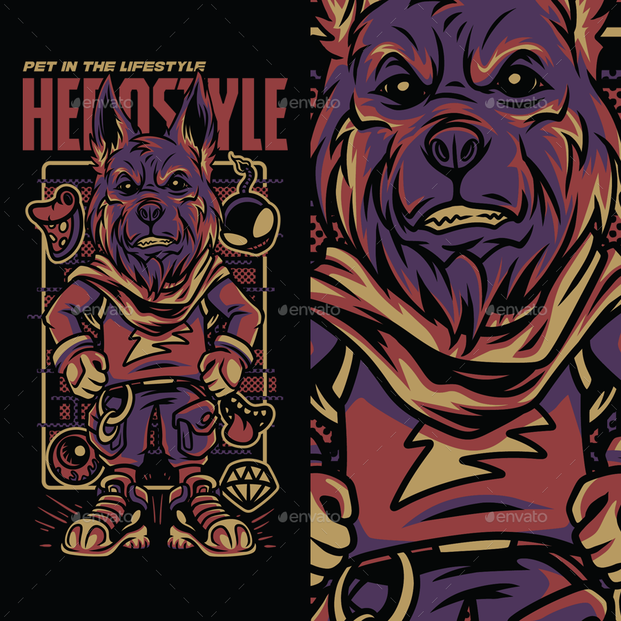 Hero Style T-Shirt Design, T-Shirts | GraphicRiver