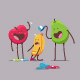 Bullying in School with Fruit Vector Concept Illustration, Vectors