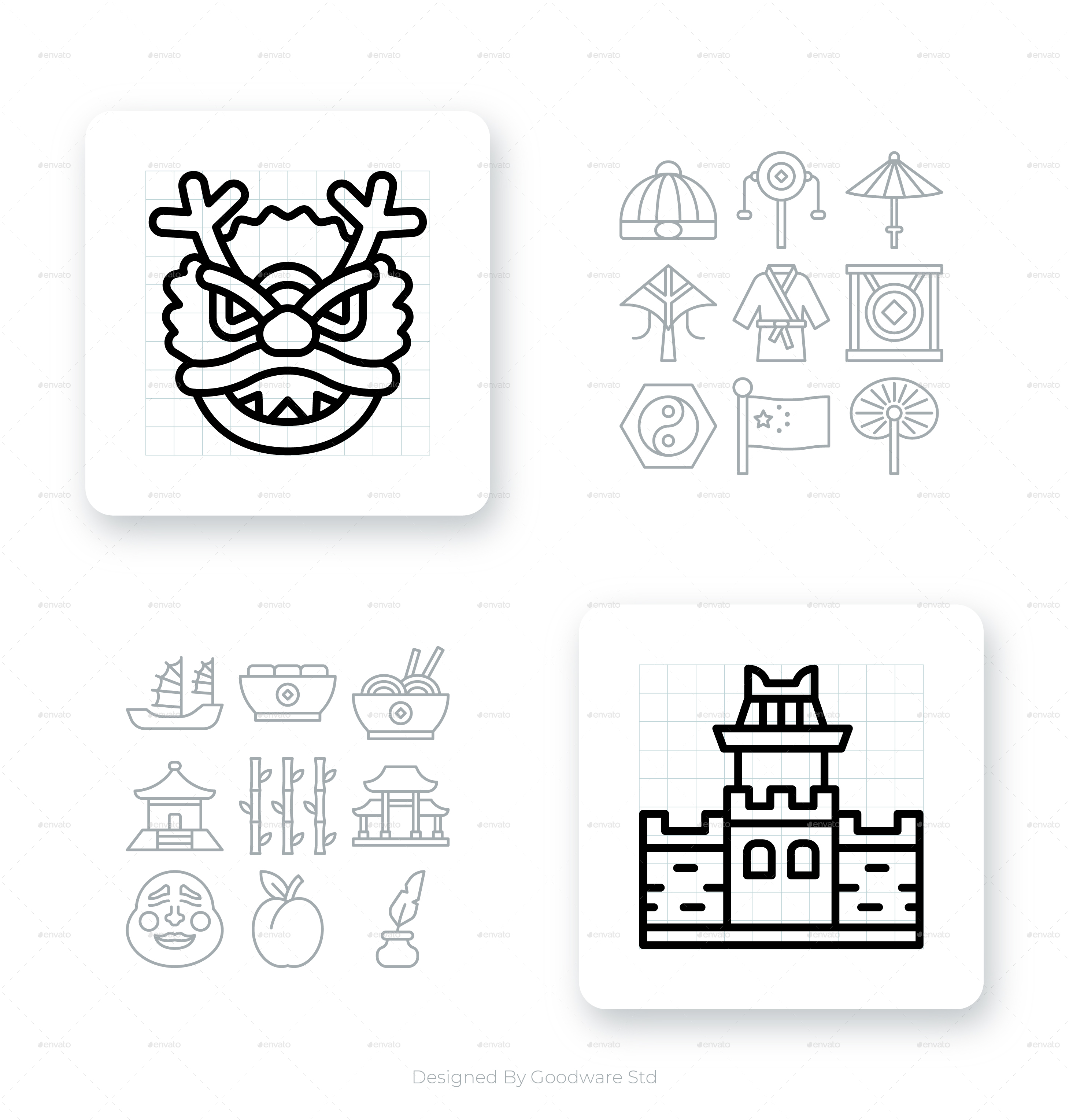 Chine Icon, Icons | GraphicRiver