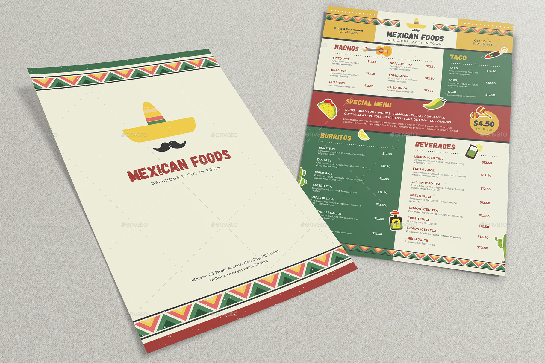Mexican Food Menu Template, Print Templates | GraphicRiver