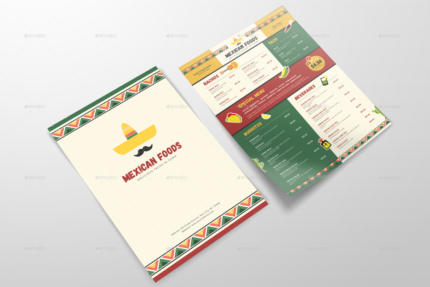 Mexican Food Menu Template, Print Templates | GraphicRiver